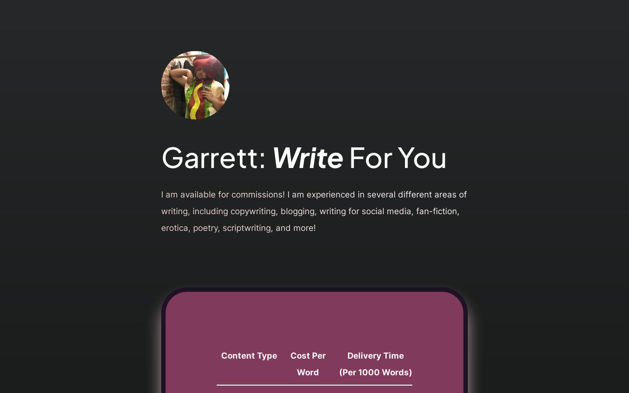 Garrett: Write For You